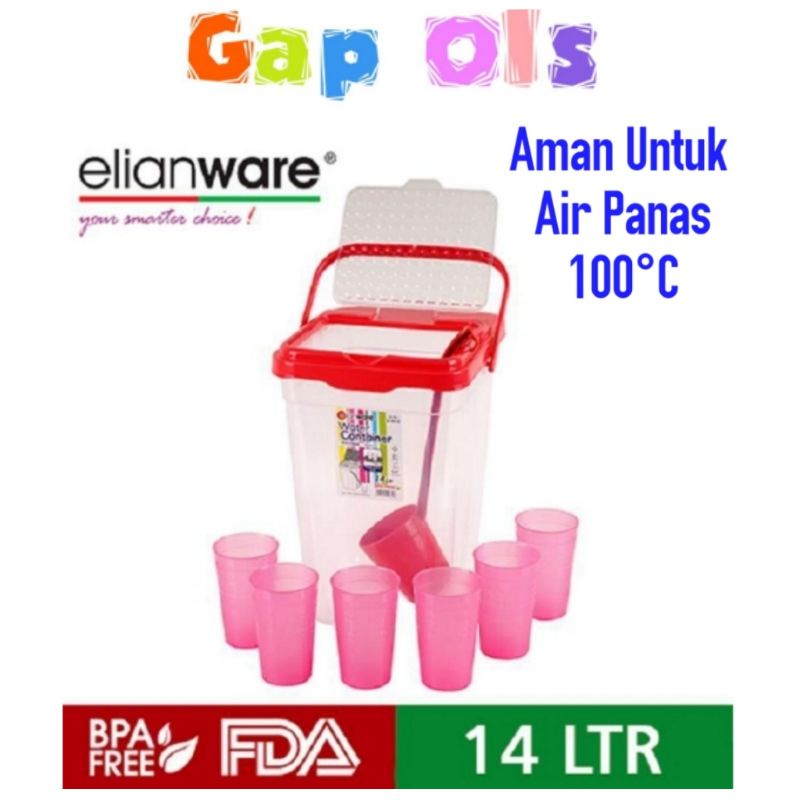 Jual ELIANWARE water container 14L tempat minuman kotak tempat es kotak ...