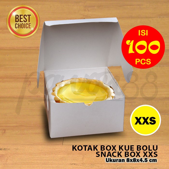 Jual Kotak Kue - Box Kue - Dus Kue - Snack Box - 8x8x4.5 cm- PUTIH XXS ...