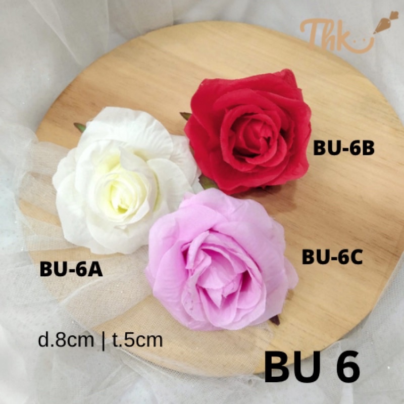 Jual BU6- Hiasan Kue Cake Topper Bunga Artificial Rose Mawar | Shopee ...