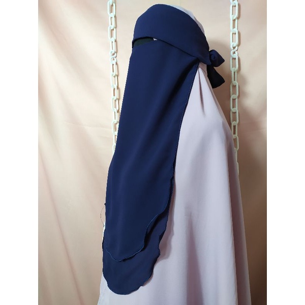 Jual cadar bandana poni sifon silky /niqap poni sifon silky | Shopee ...