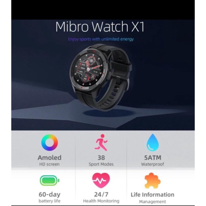 Jual Smartwatch Xiaomi Mibro Watch X1 Original Garansi Resmi | Shopee ...