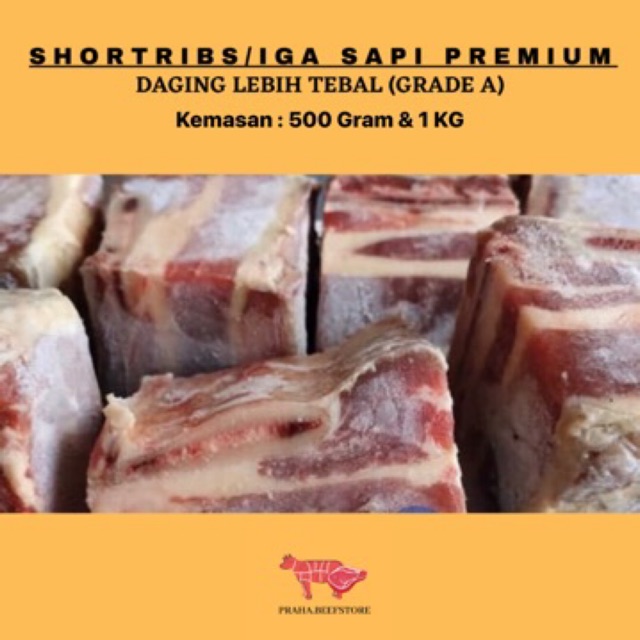 Jual Iga Sapi Import Kualitas Super Daging Tebal Aus Beef Short Ribs