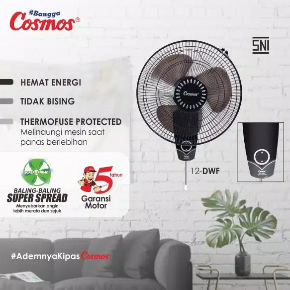 Jual COSMOS kipas angin dinding tembok 12DWF / wall fan 12" 12 DWF ...