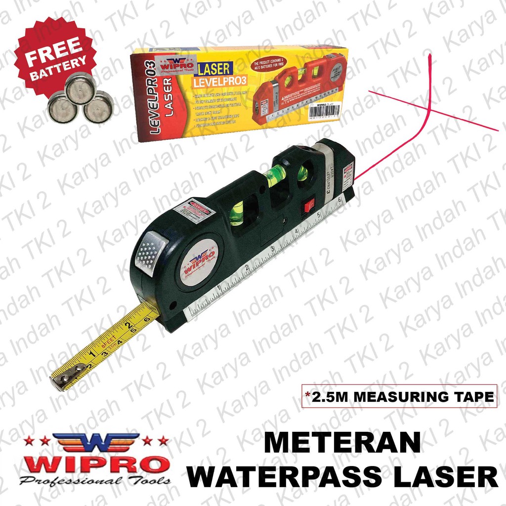 Jual Meteran Waterpass Laser WIPRO Multifungsi Level PRO 3 Laser ...