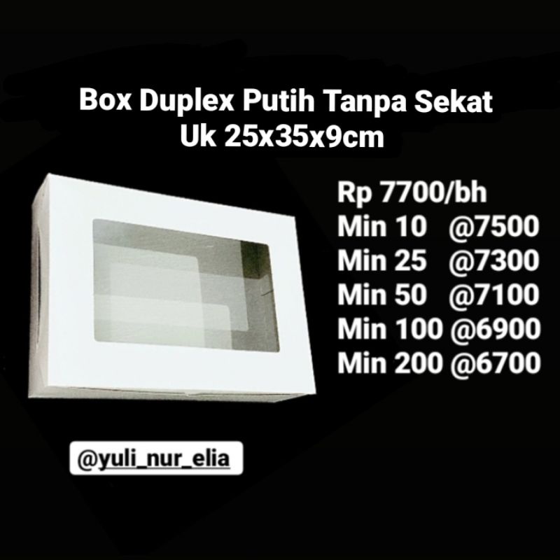 Jual Box Duplex Putih Uk 25x35x9cm Tanpa Sekat | Shopee Indonesia