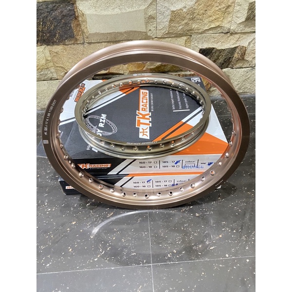 Jual velg / rim TK racing titanium bronze 160/185 17 set velg TK bright ...