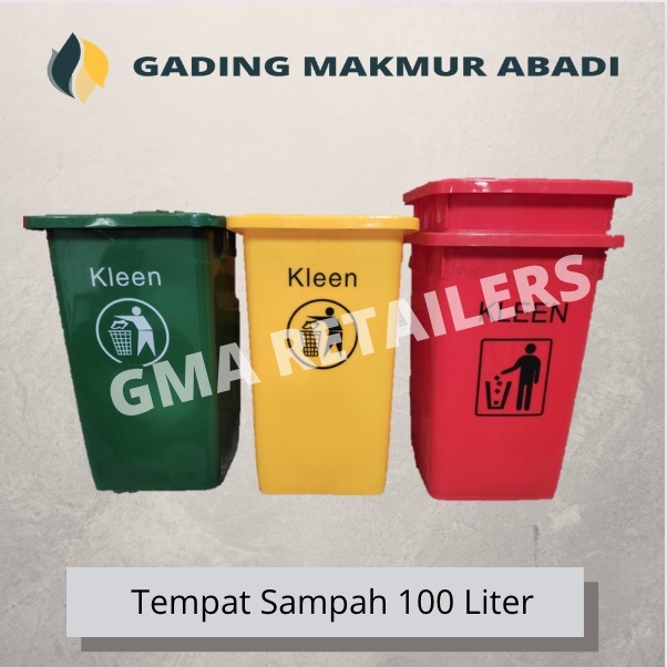 Jual Tempat Sampah Roda Kapasitas 100L KLEEN HDPE + Tutup & Opsional Pedal | Shopee Indonesia