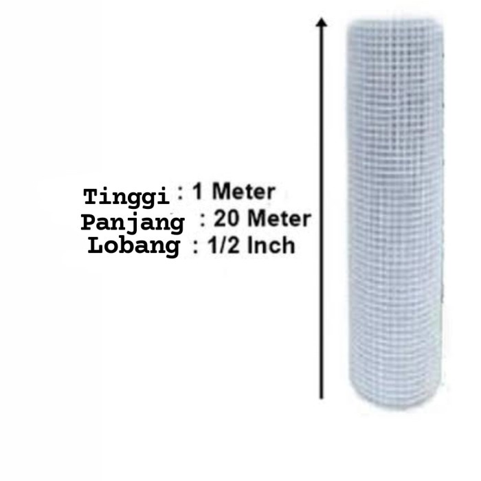 Jual Kawat loket galvanis 1/2 panjang 20mtr kawat ram ayakan kawat kandang | Shopee Indonesia