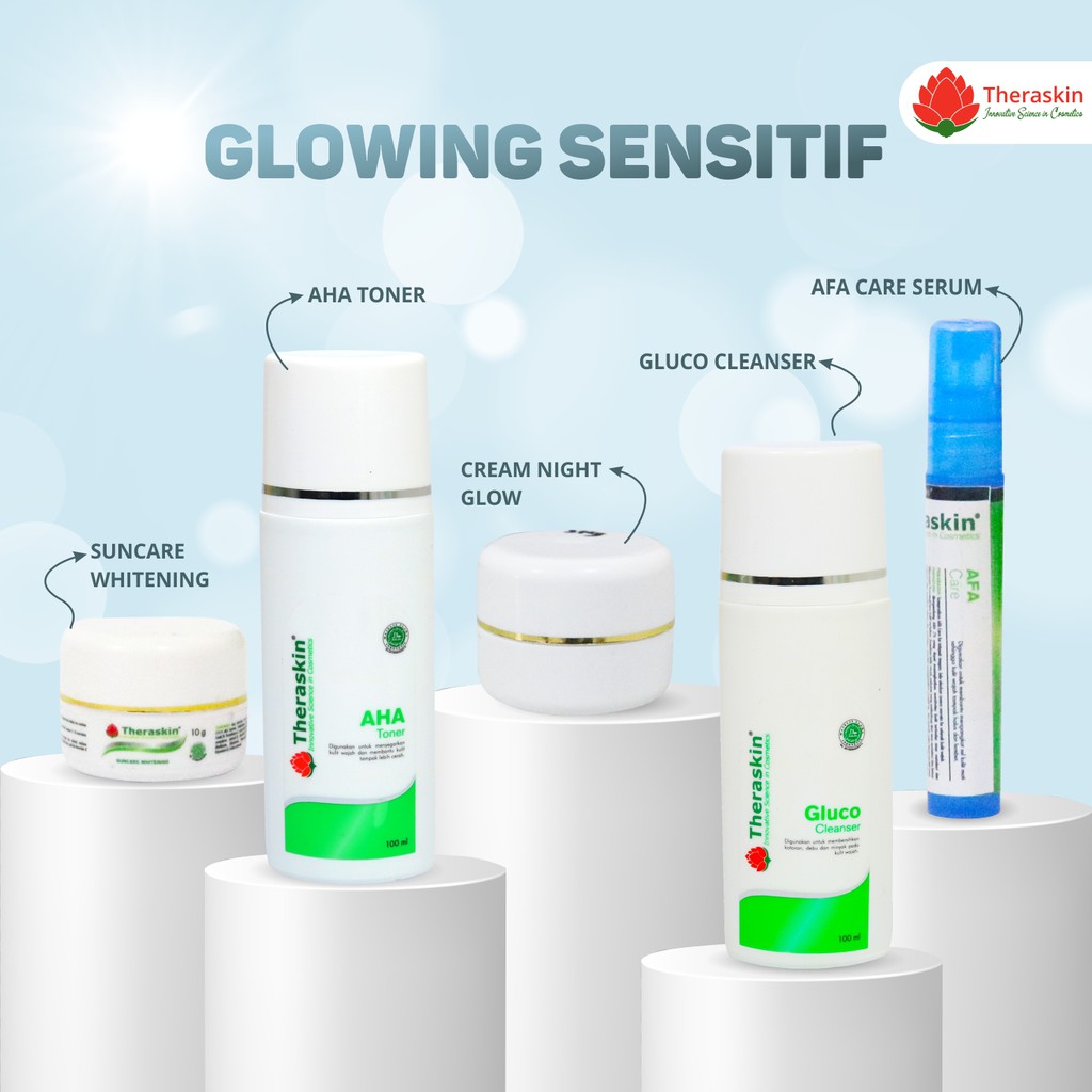 Jual PAKET THERASKIN (GLOWING DAN MENCERAHKAN) KULIT SENSITIF | Shopee Indonesia
