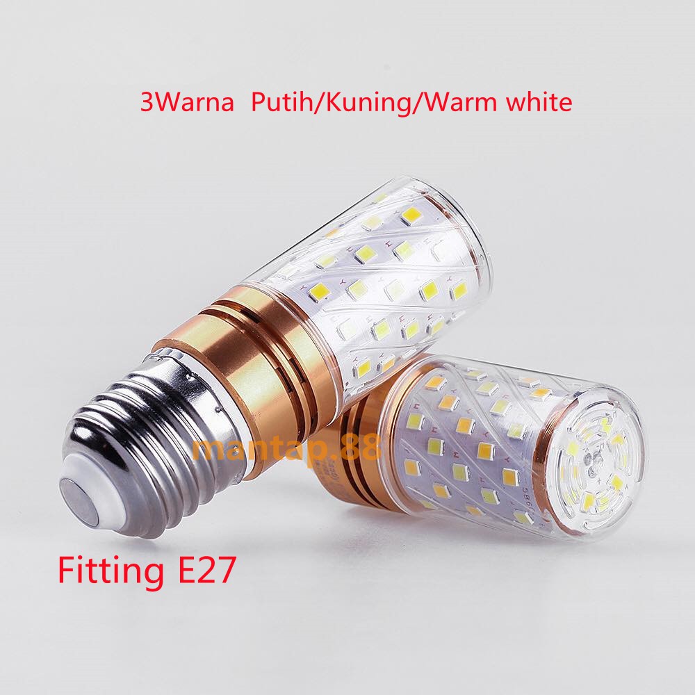 Jual Lampu Led Jagung 12W Fitting E27 3warna (Putih/Kuning/Warm White ...