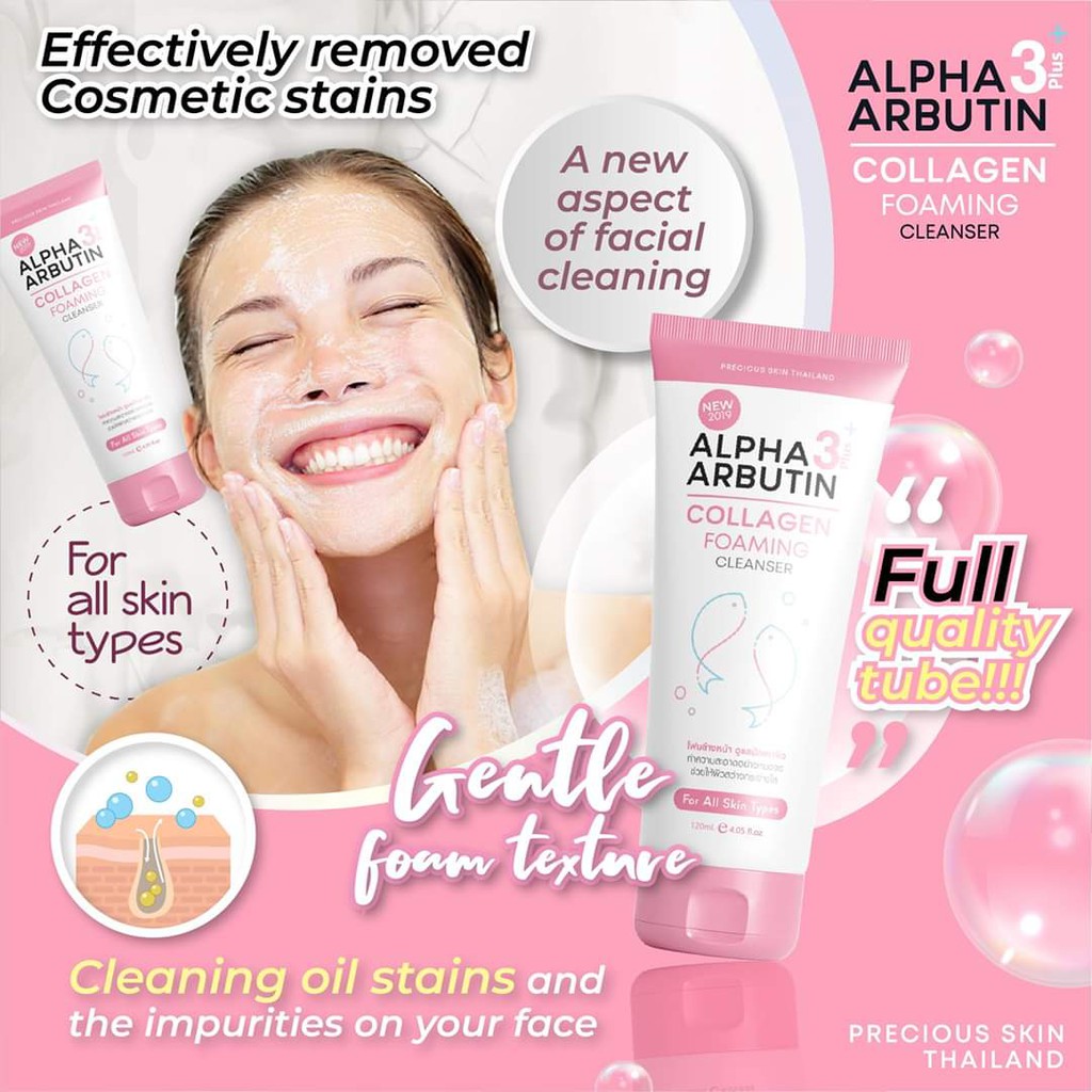 Jual Precious Skin Thailand Alpha Arbutin 3+++ Collagen Foaming Face Cleanser/Sabun Wajah ...
