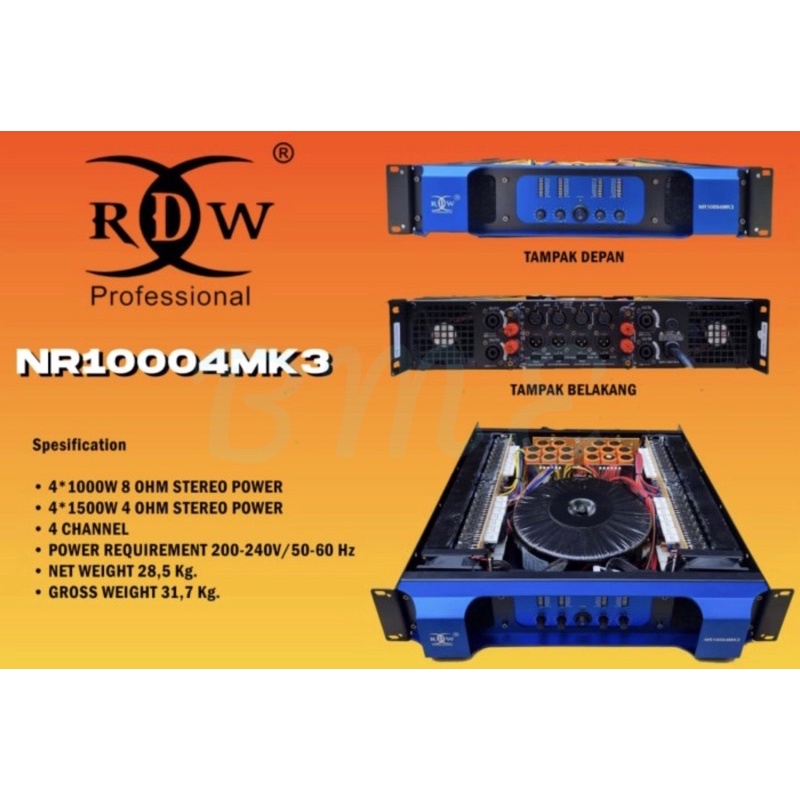 Jual Power amplifier RDW NR 10004 MK3 original 4 channel NR10004 ...