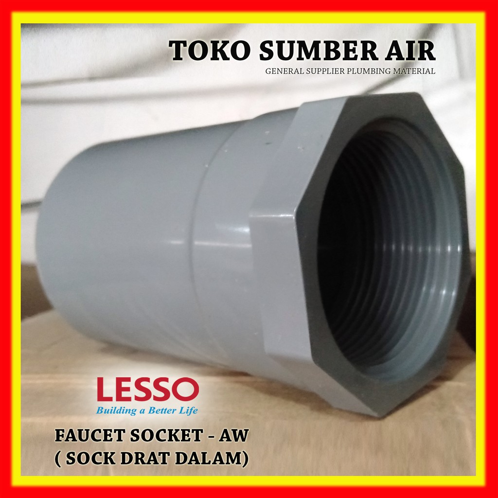 Jual SDD PVC FAUCET SOCKET 1/2 INCH -AW- SOCK DRAT DALAM MERK LESSO | Shopee Indonesia