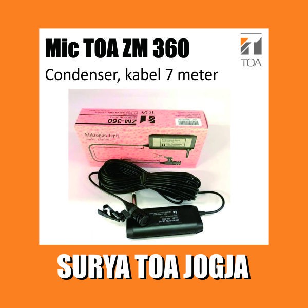 Jual Mikropon Jepit TOA ZM-360 ZM360 ZM 360 Mic Imam Clip On Kabel 7 m ...