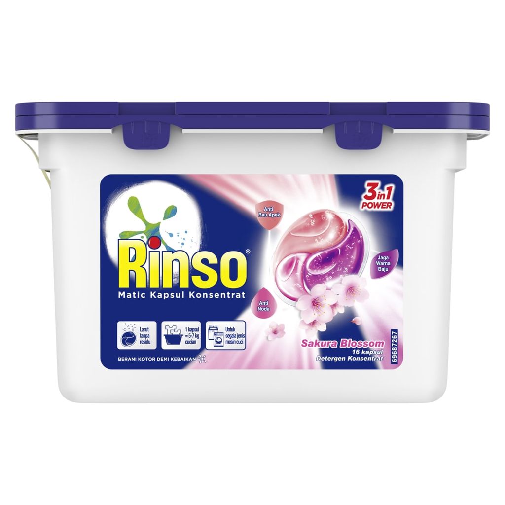 Jual Rinso Capsule Detergent Konsentrat Deterjen Matic Kapsul Sakura ...
