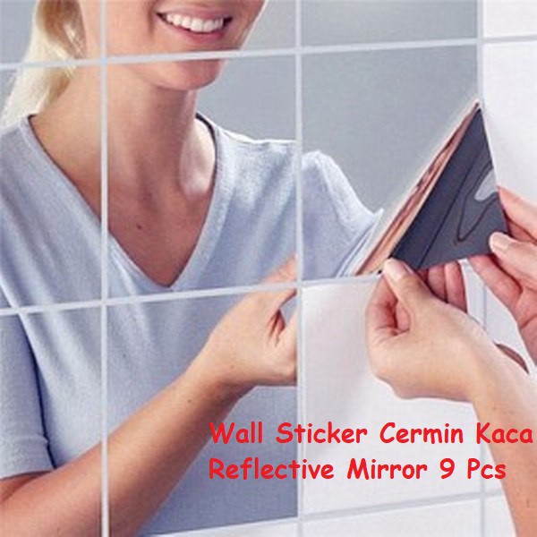 Jual Stiker Dinding Cermin Kaca Wall Sticker 3D Model Kaca Cermin ...