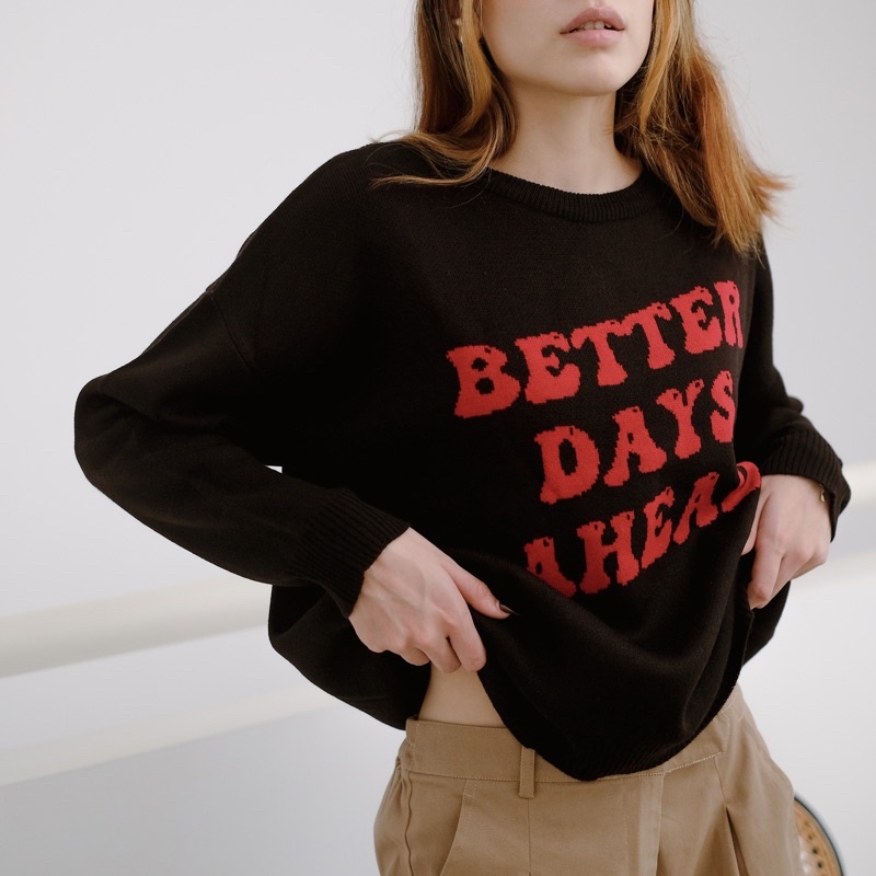 Jual better days knit sweater | shopinkae | Shopee Indonesia