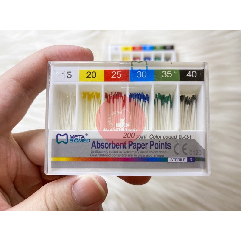 Jual Absorbent Paper Point Assorted Color Coded Metabiomed | Shopee ...