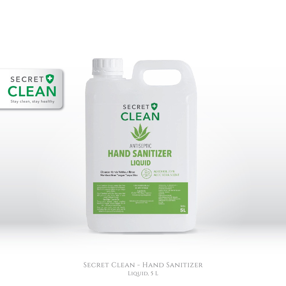 Jual Secret Clean Antiseptic Hand Sanitizer Liquid / Gel 5L Refill ...