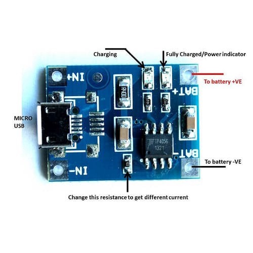 Jual TP4056 Micro USB 1A 5V to Lithium Battery Modul Cas Baterai ...