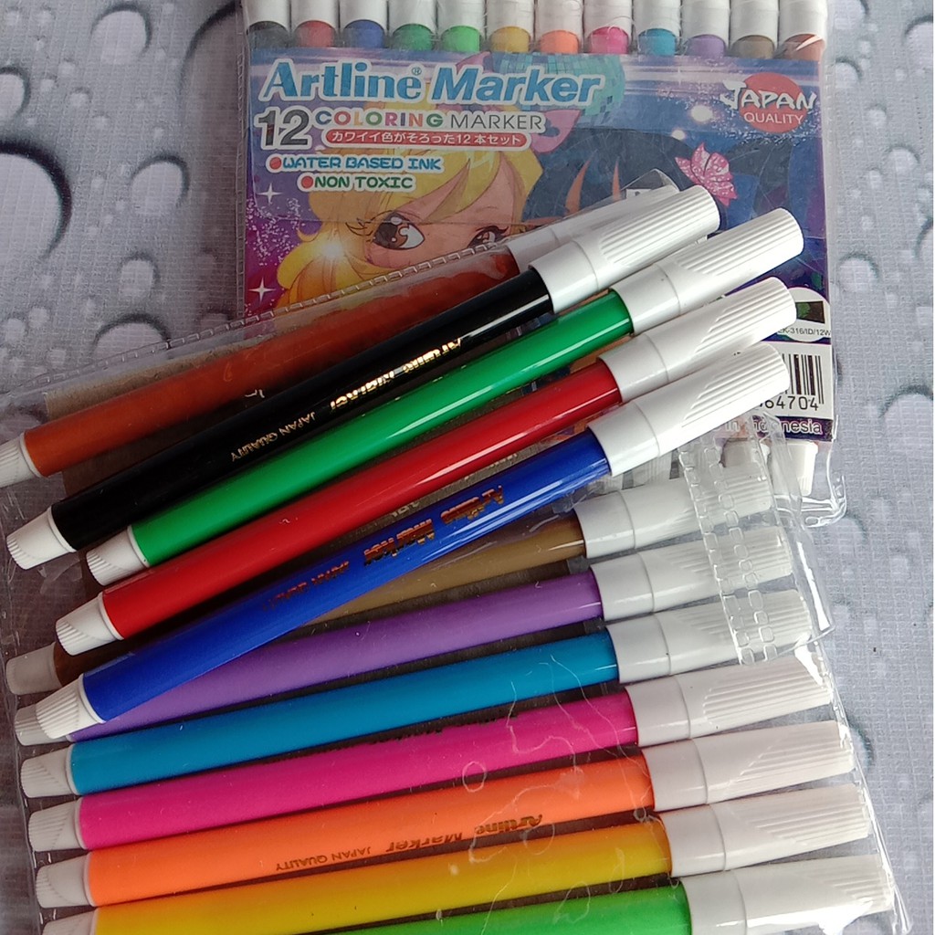Jual Spidol Warna Warni Spidol 12 Warna Artline Spidol Set Murah Shopee Indonesia