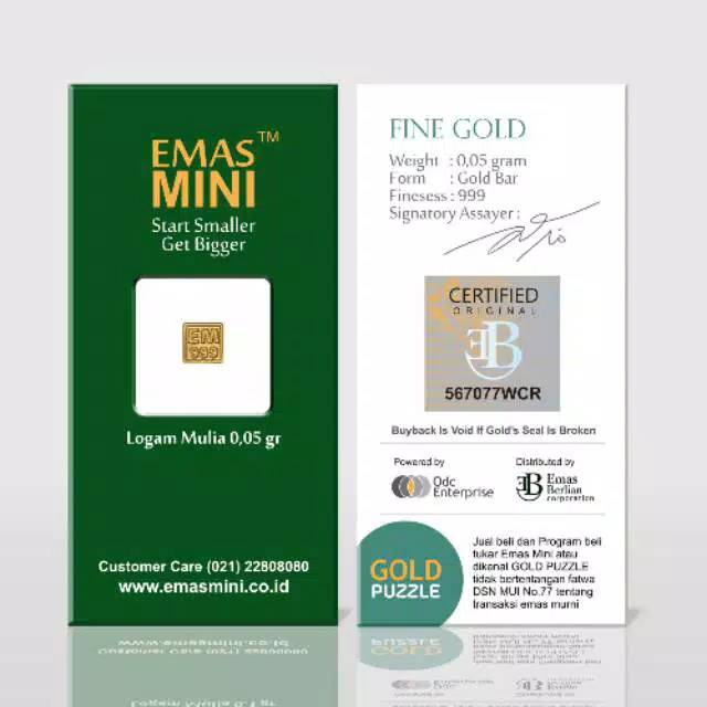 Jual Mini Gold 0,05 gram 24karat Emas murni 24Karat | Shopee Indonesia