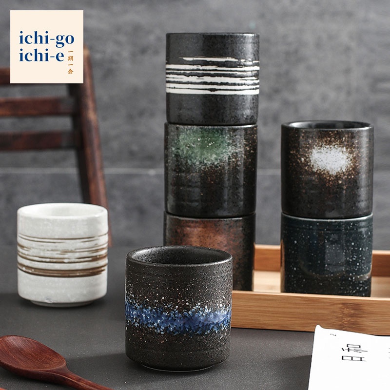 Jual Gelas Keramik Jepang Hoshi 200ml/ Mug Black Blue White Coffee Tea ...