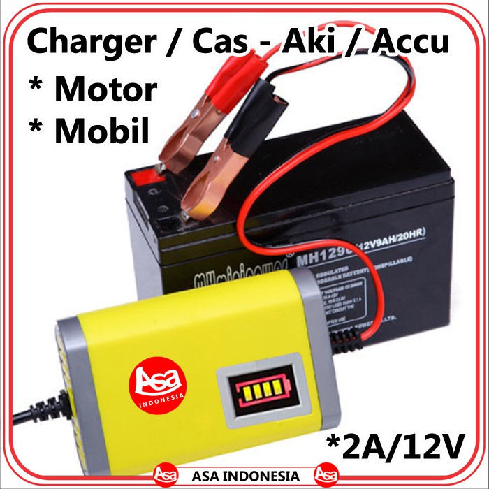 Jual CHARGER / CAS - ACCU / AKI / AKKI UNTUK MOTOR DAN MOBIL 12V / 2A ...