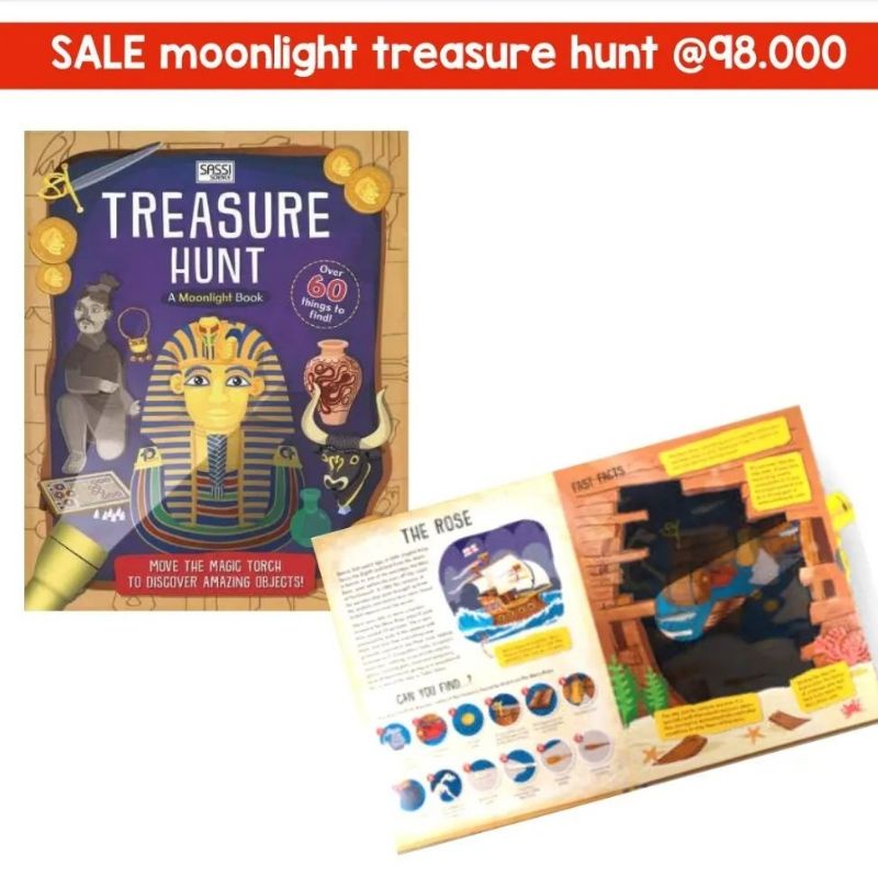 Jual moonlight treasure hunt Museum egypt Story book buku senter ...