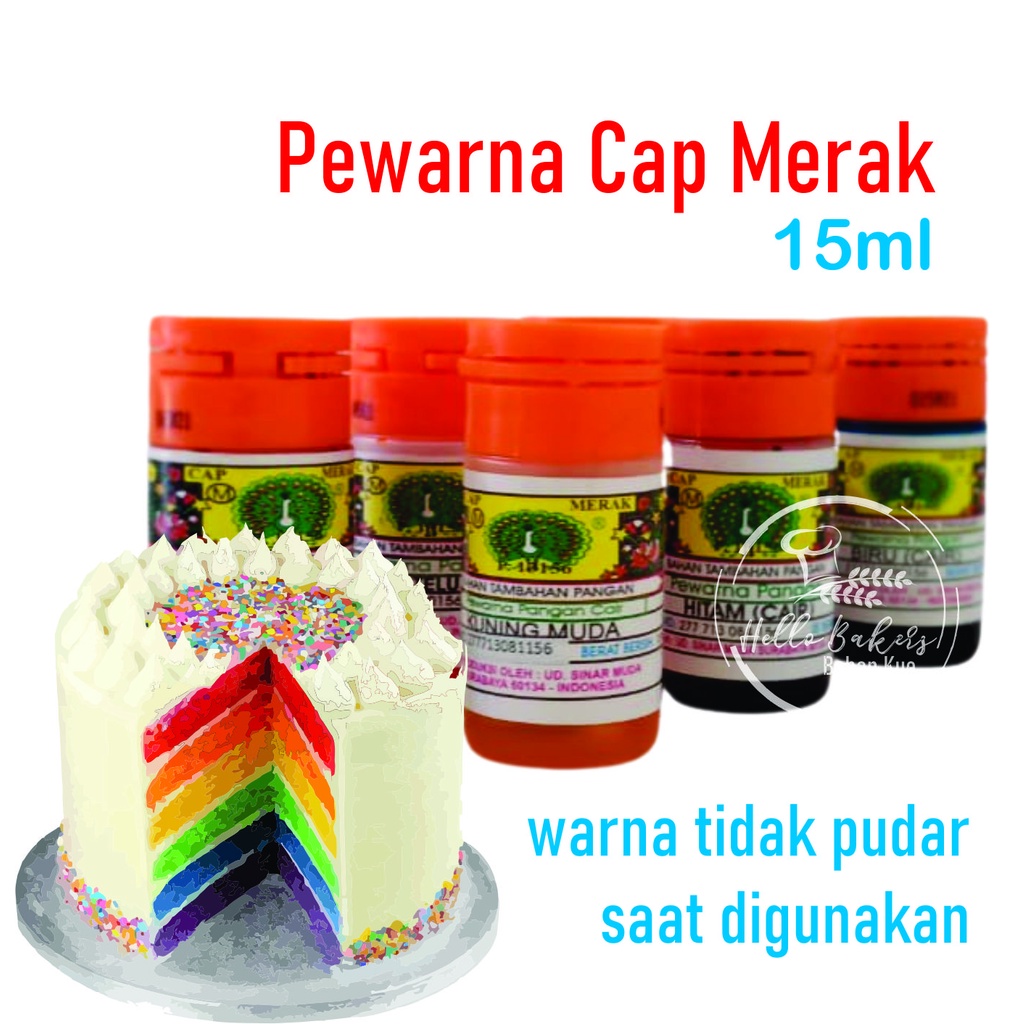 Jual PEWARNA PANGAN CAP MERAK 15ML / PEWARNA PANGAN / CAP MERAK ...