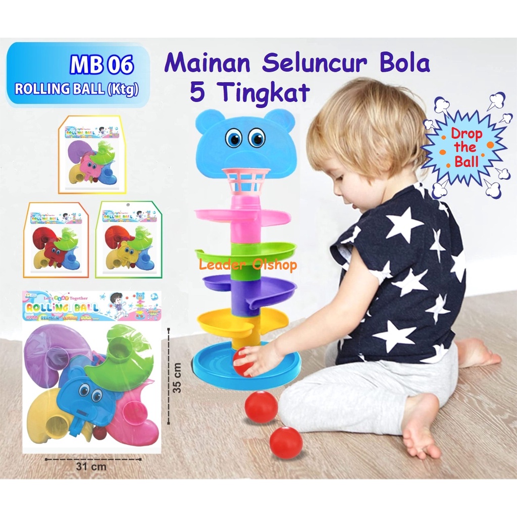 Jual MAINAN EDUKASI AKTIVITAS ROLLING BALL TOWER BERUANG SELUNCUR BOLA ...