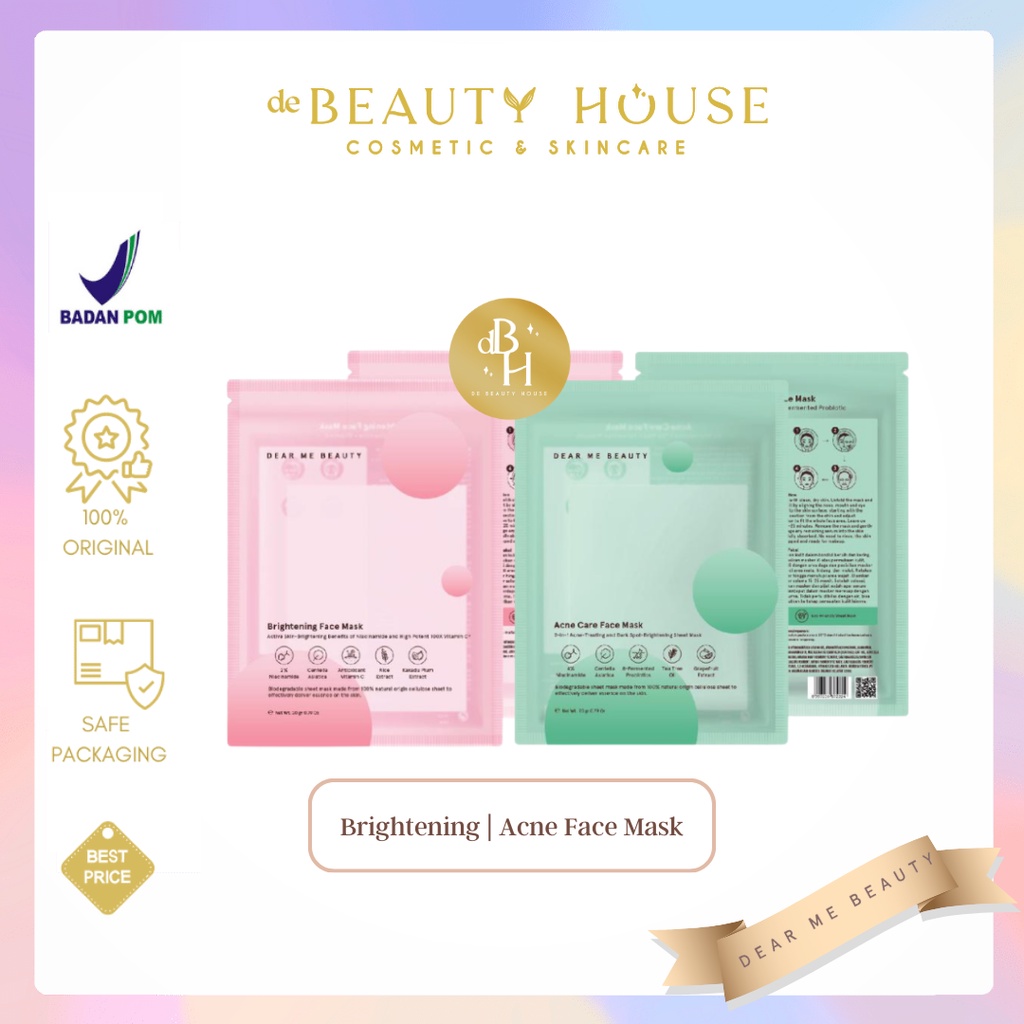 Jual DEAR ME BEAUTY Duo Face Mask Brightening & Acne Care | Shopee ...