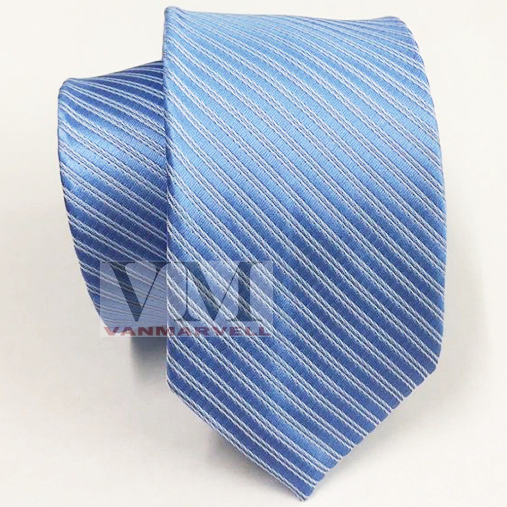 Jual VM Dasi Biru Muda Polos Garis Slim - Dasi Kerja - Dasi Pesta Biru ...