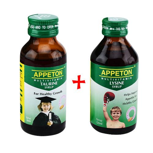 Jual Appeton Taurine Syrup 60ml + Appeton Lysine Syrup 60ml (ED: Okt 23 ...