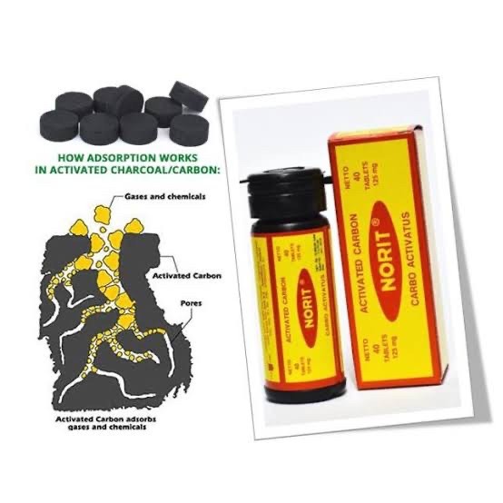 Jual NORIT ACTIVATED CARBON CAP LANG OBAT SAKIT PERUT DIARE KERACUNAN ...