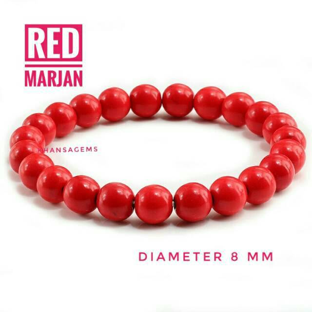 Jual Gelang Batu Red Marjan Aneka Diameter 6mm 8mm 10mm 12mm | Shopee ...
