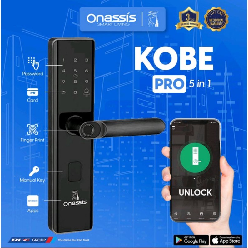 Jual ONASSIS SMART LOCK-SMART HOME KOBE PRO WIFI FUNCTION | Shopee ...
