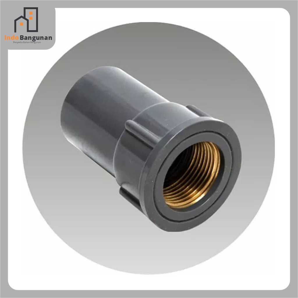 Jual Sock Drat Dalam SDD PVC 1/2" AW / Faucet Socket + Metal Kuningan ...