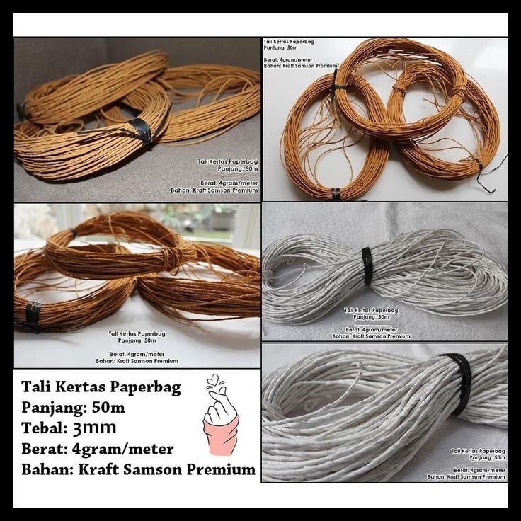 Jual Tali Kertas Rami 3Mm U/ Pegangan Paper Bag Tas Kantong Goodie ...