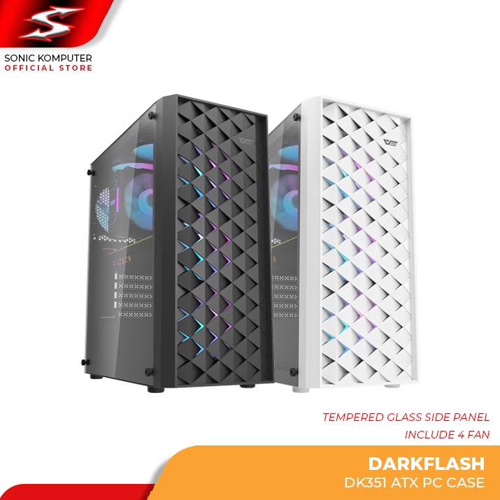 Jual Casing Komputer PC Darkflash DK351 Tempered Glass ATX Gaming Case ...
