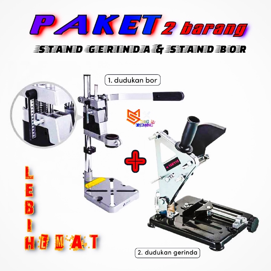 Jual PAKET 2 ITEM!! STAND GERINDA + STAND DRIL Drill Mesin Bor Tangan ...