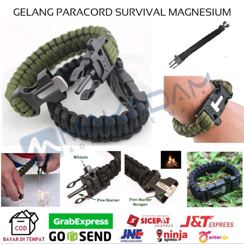 Jual gelang paracord survival peluit pematik api survival | Shopee ...