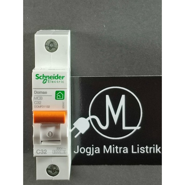 Jual MCB DOMAE SCHNEIDER 1 PHASE 32A ORIGINAL ASLI | Shopee Indonesia