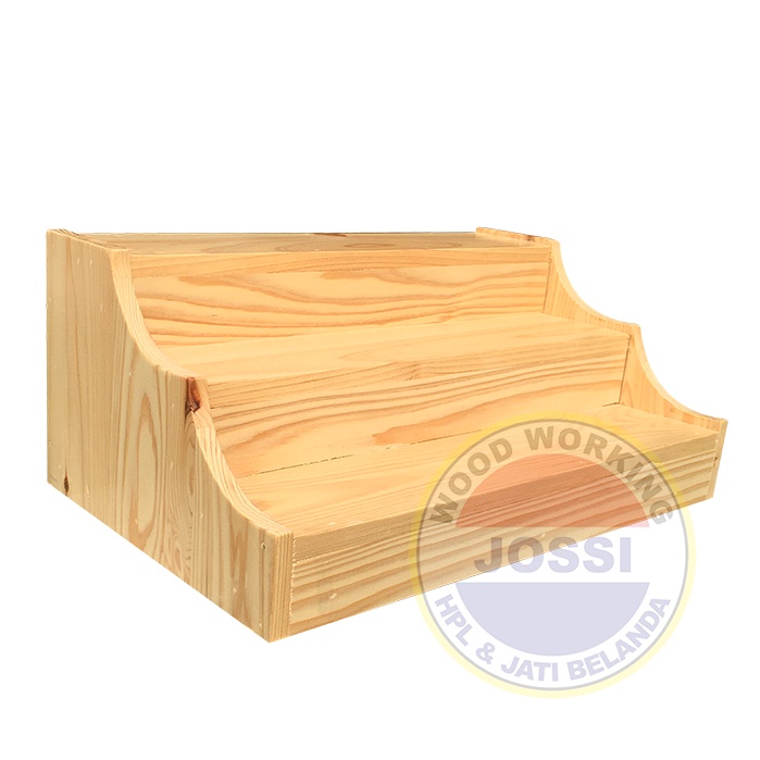 Jual Rak Display Tiga Tingkat Kayu Jati belanda / Mix Waffle Board ...