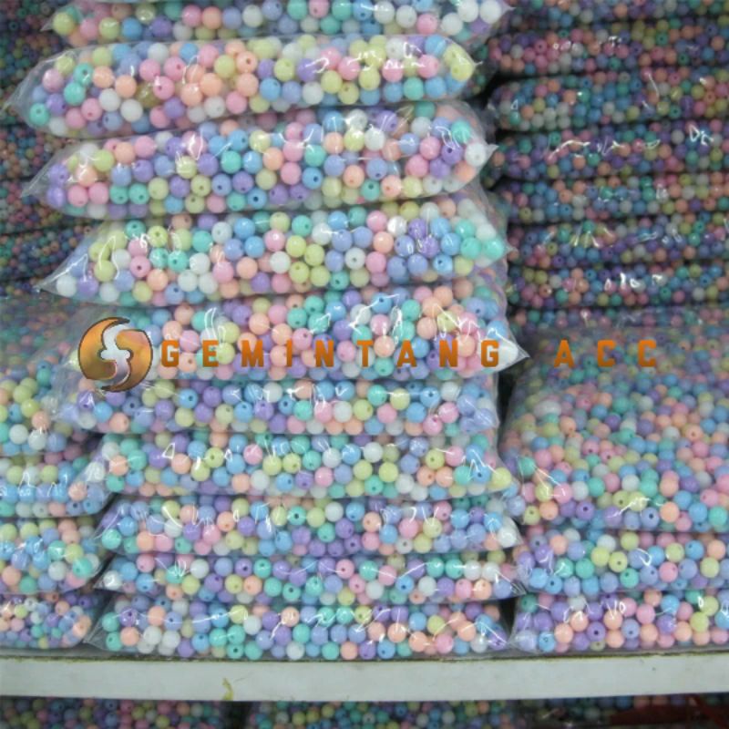 Jual 1 Pon Manik Manik Plastik Bulat Mote Pastel Mote Susu Bahan Meronce | Shopee Indonesia