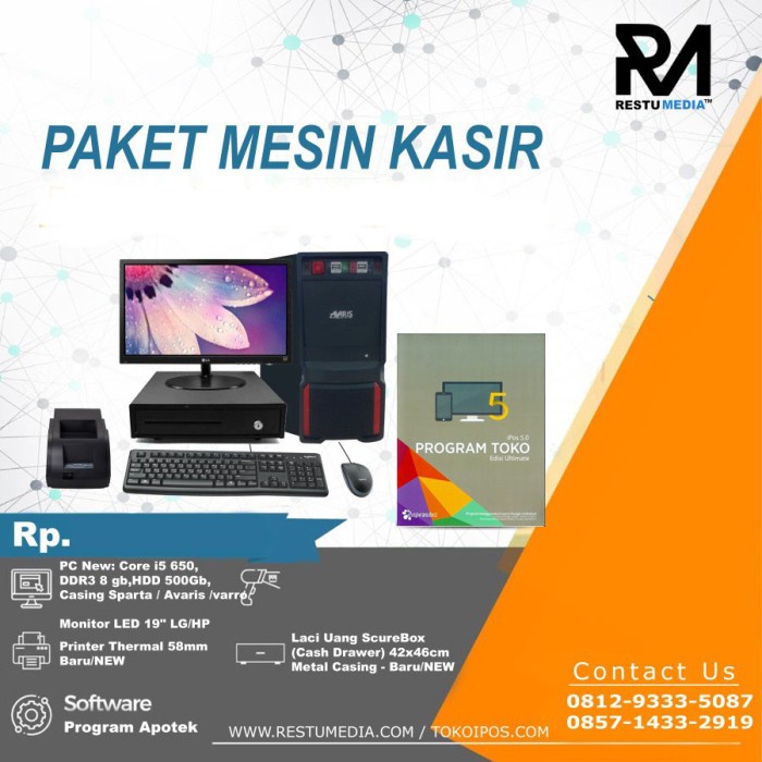 Jual Paket Mesin Kasir Program Ipos 5 Ultimate Core I5 Ram 8 GB ...