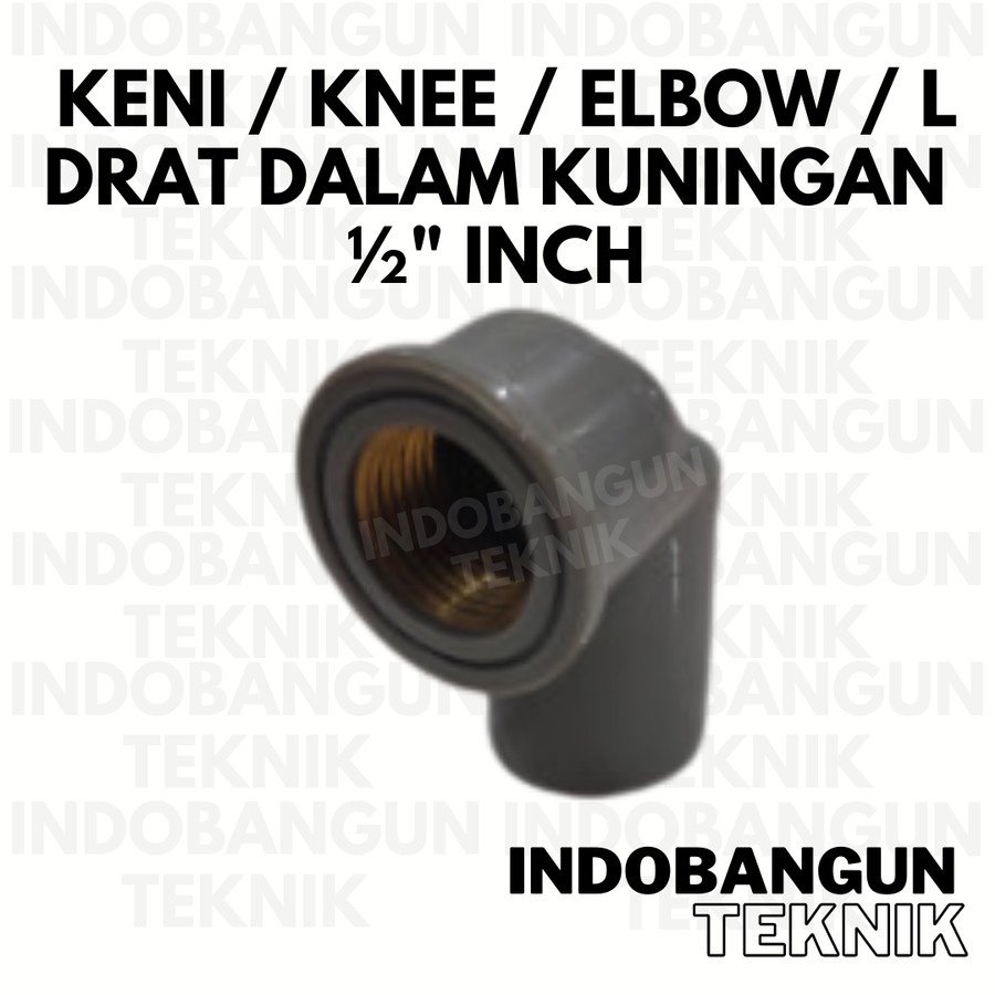 Jual Keni Elbow L Knee Drat Dalam Kuningan KDD Pipa PVC 1/2" Inch | Shopee Indonesia