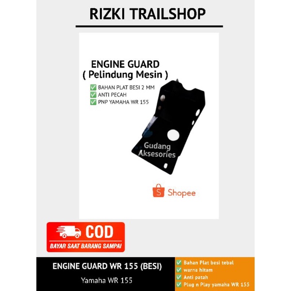 Jual Pelindung Bawah Mesin Yamaha WR 155 Besi Engine Guard WR 155 Besi ...