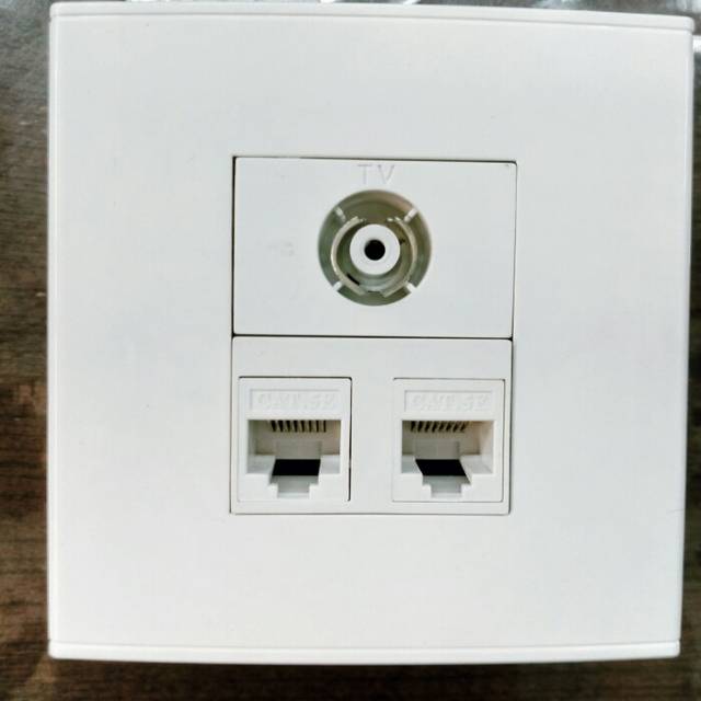 Jual Stop kontak TV dan LAN RJ 45 double | Shopee Indonesia