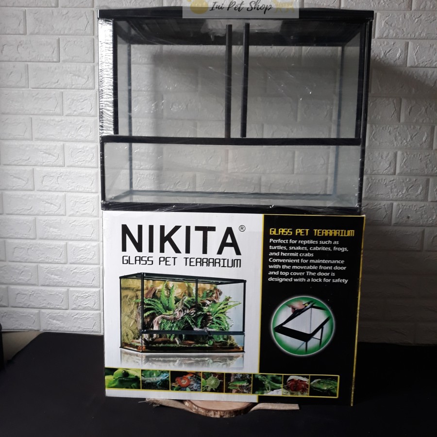 Jual AQUARIUM NIKITA GLASS PET TERRARIUM SIZE L 60 × 46 × 29.7CM | Shopee Indonesia